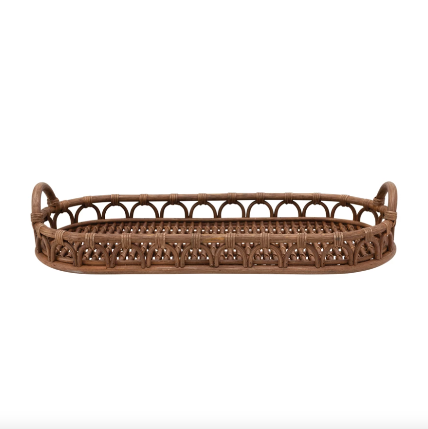 Hand-Woven Rattan Tray with Handles – Sweet Home by SCD